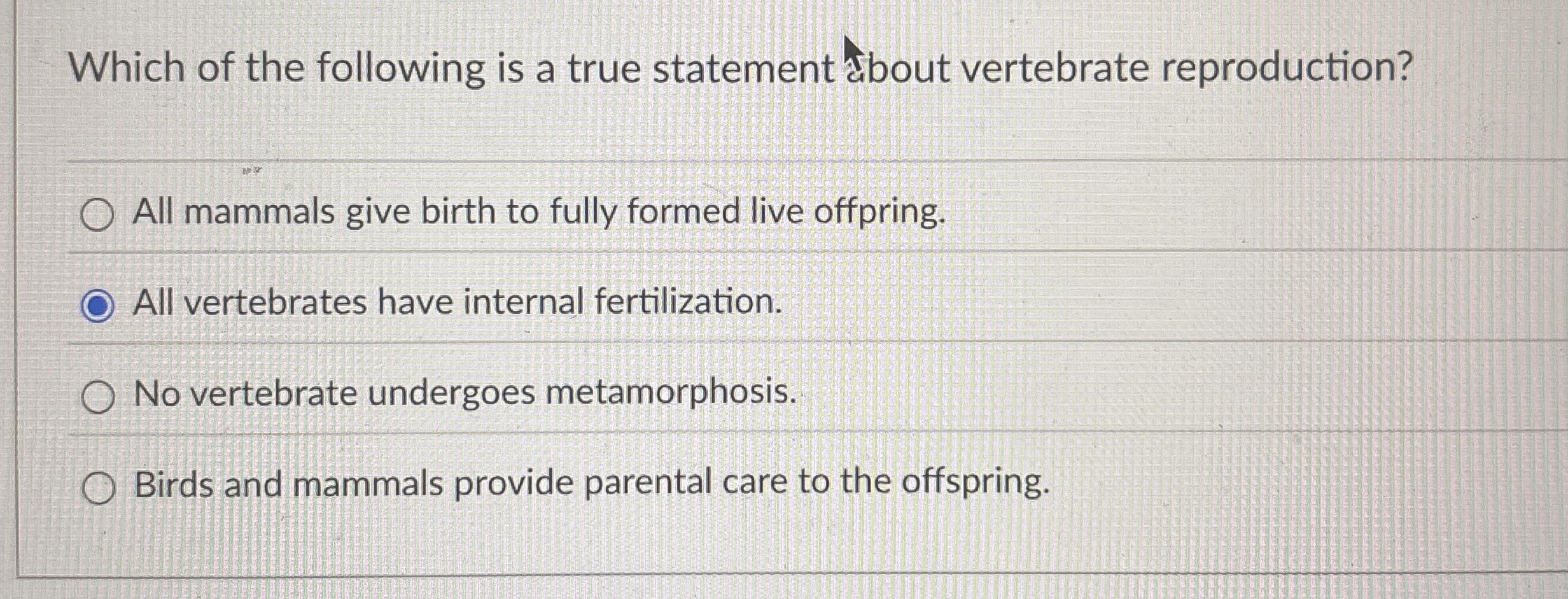 Solved Which of the following is a true statement about | Chegg.com