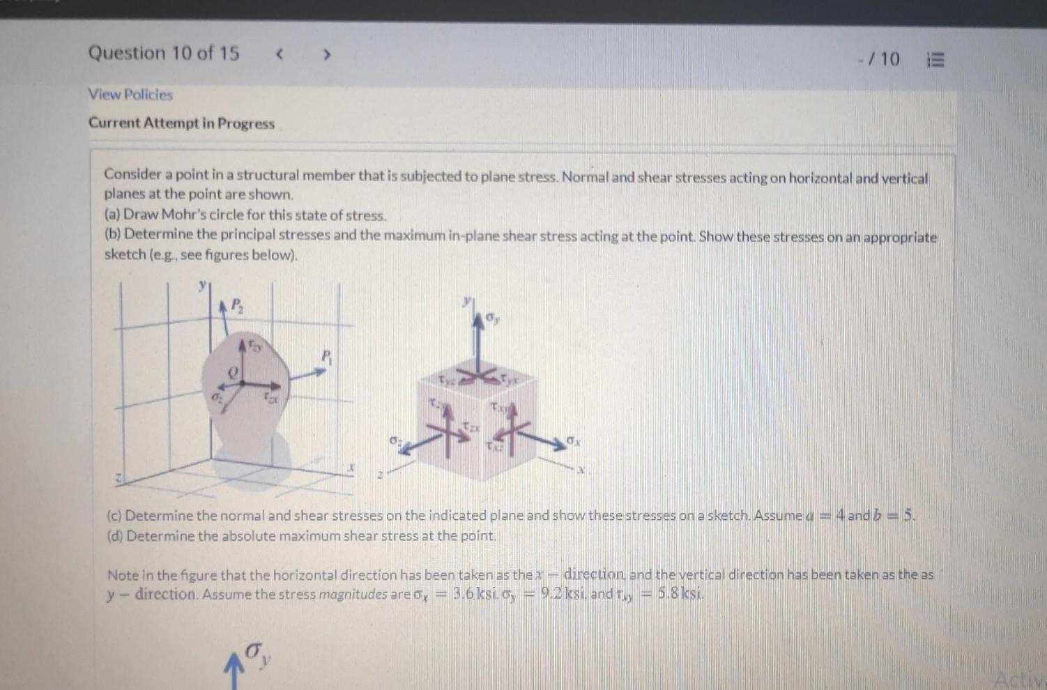 Solved Question 10 of 15 -/10 View Policies Current Attempt | Chegg.com