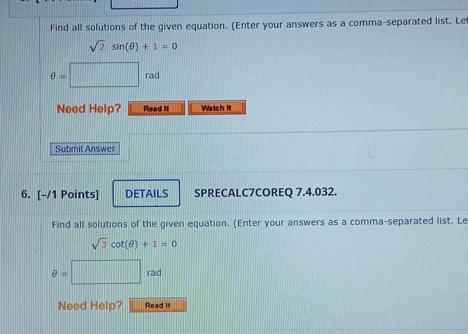Find all solutions of the given equation. (Enter your | Chegg.com
