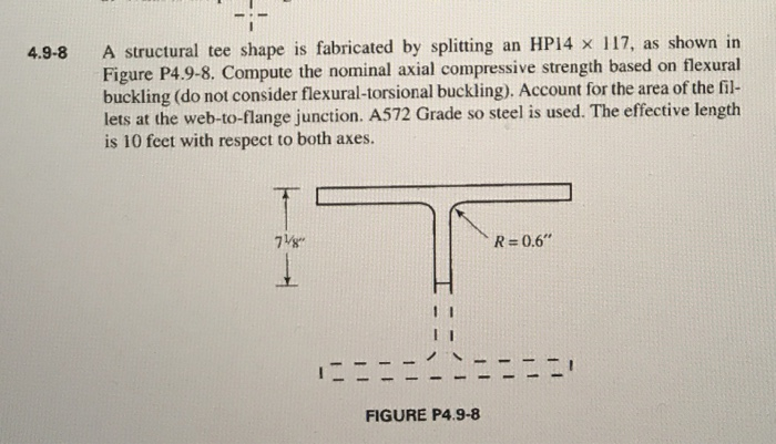 Solved 4.9-8 A structural tee shape is fabricated by | Chegg.com