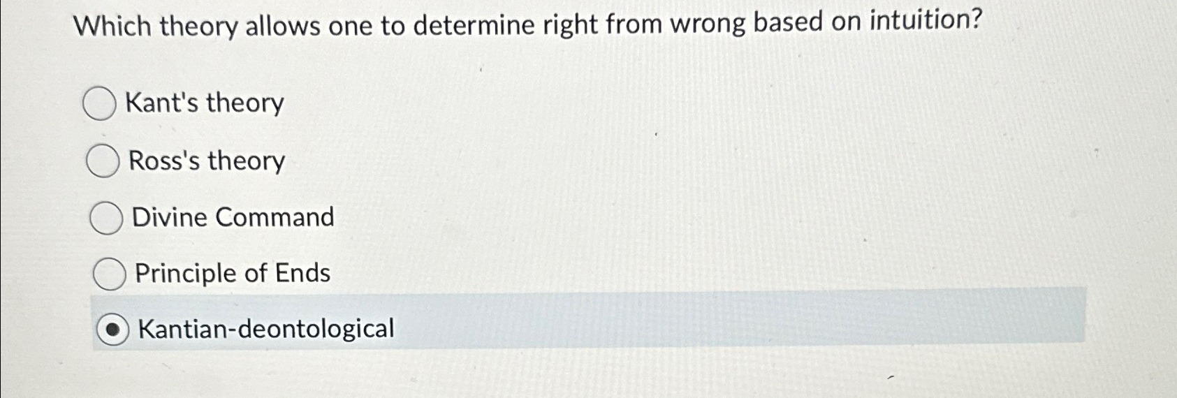 Solved Which theory allows one to determine right from wrong | Chegg.com