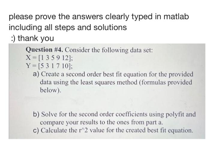 Solved please prove the answers clearly typed in matlab | Chegg.com