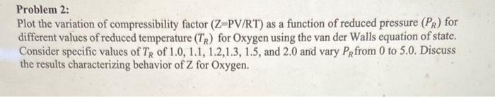 Solved Problem 2: Plot the variation of compressibility | Chegg.com