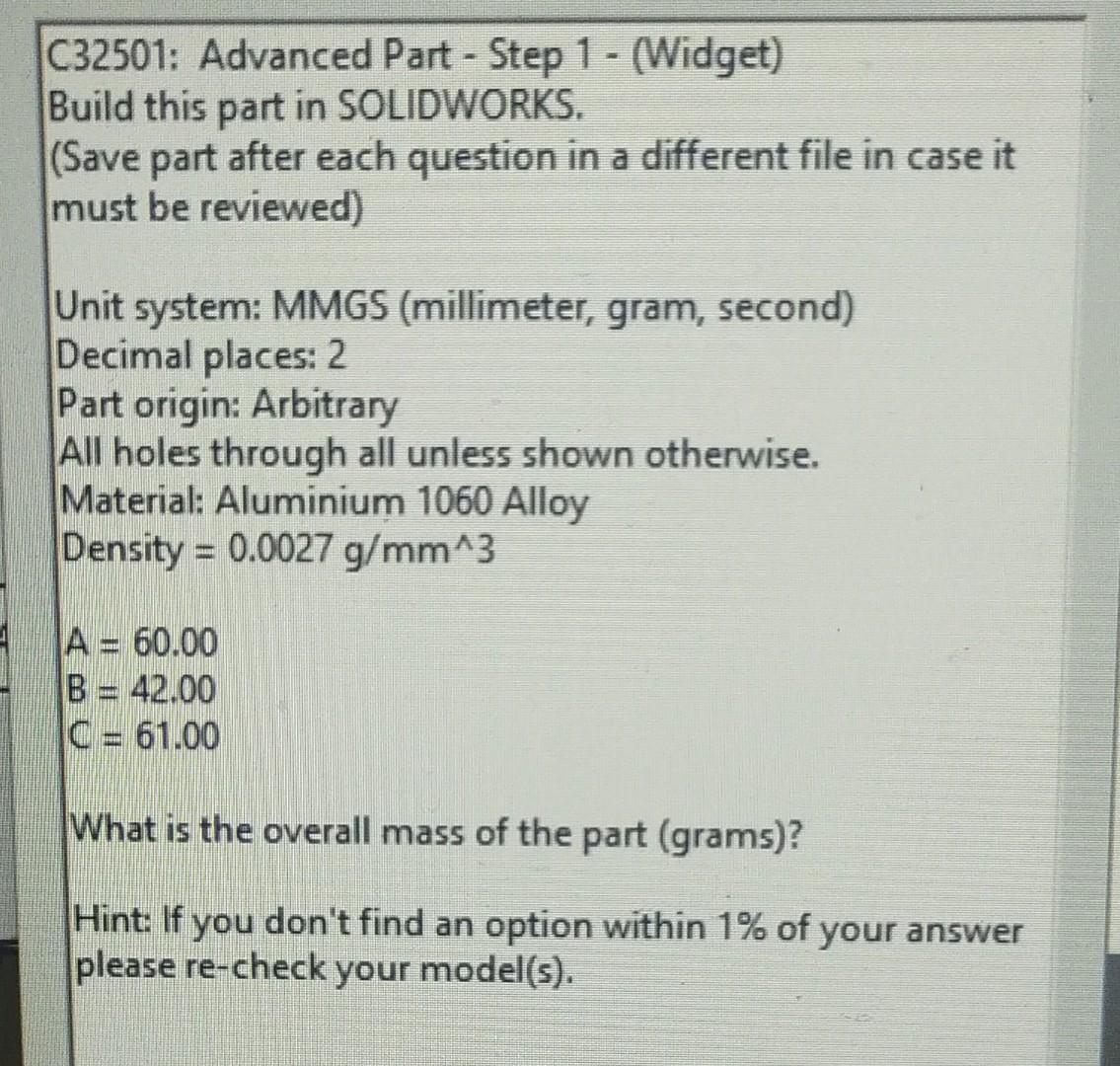 Solved C32501: Advanced Part - Step 1 - (Widget) Build this | Chegg.com