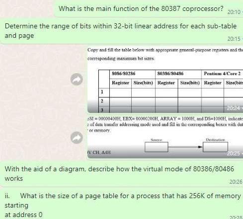 Solved What is the main function of the 80387 coprocessor? | Chegg.com