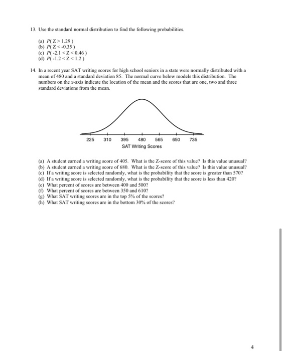 Solved 13. Use the standard normal distribution to find the | Chegg.com