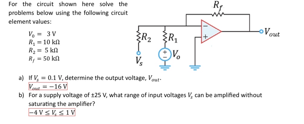 Solved For the circuit shown here solve the problems below | Chegg.com