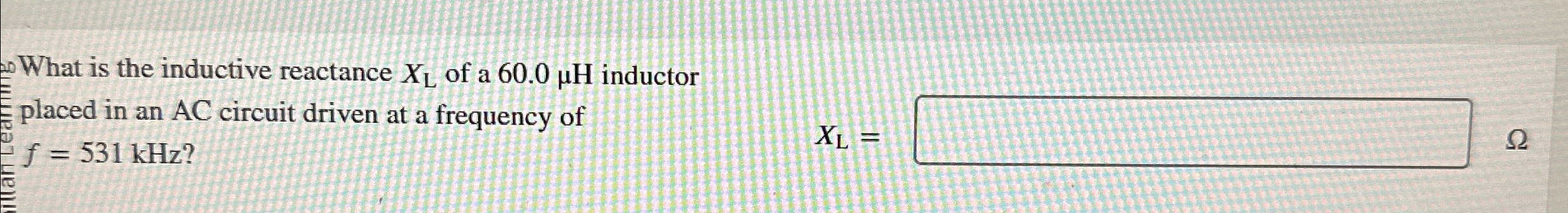 Solved 20 ﻿what Is The Inductive Reactance Xl ﻿of A 60 0μh