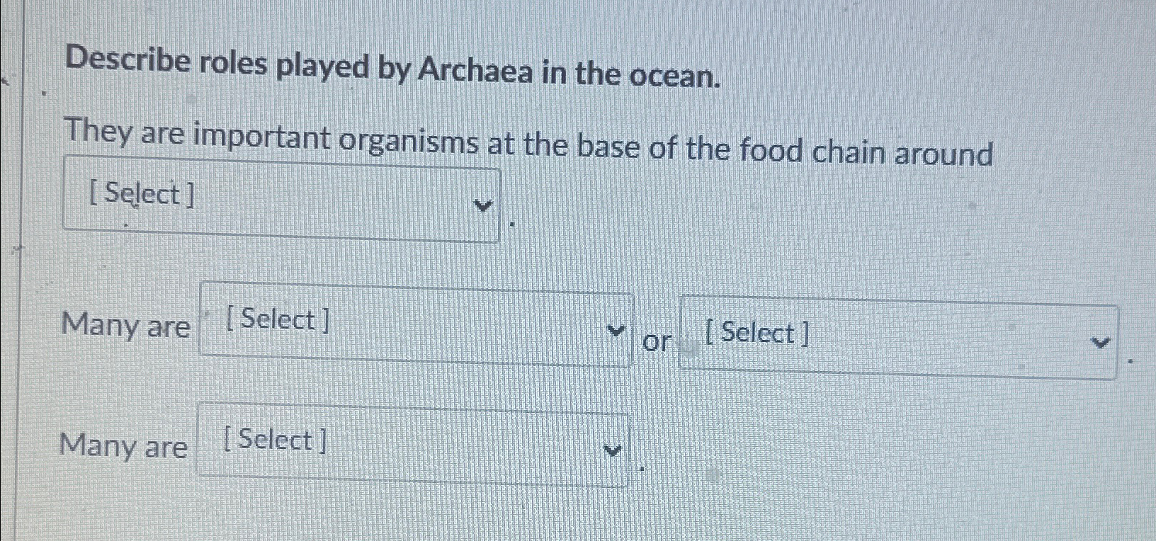 Solved Describe roles played by Archaea in the ocean.They | Chegg.com