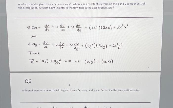 Solved A velocity field is given by u=cx2 and v=cy2, where c | Chegg.com