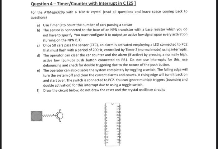 Solved Question 4-Timer/Counter with Interrupt in C [25] For | Chegg.com