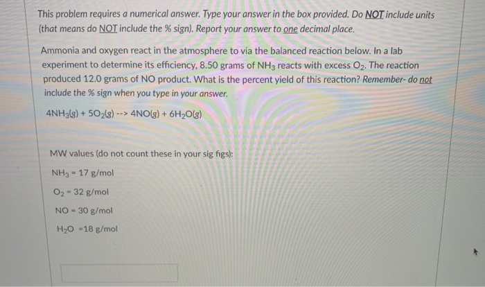 Solved This problem requires a numerical answer. Type your | Chegg.com