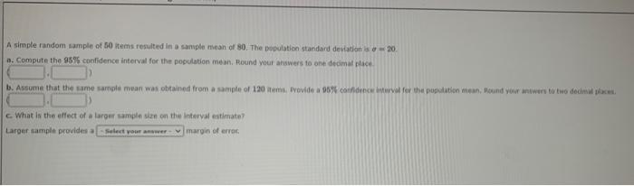 Solved A simple random aample of 50 items resulted in a | Chegg.com