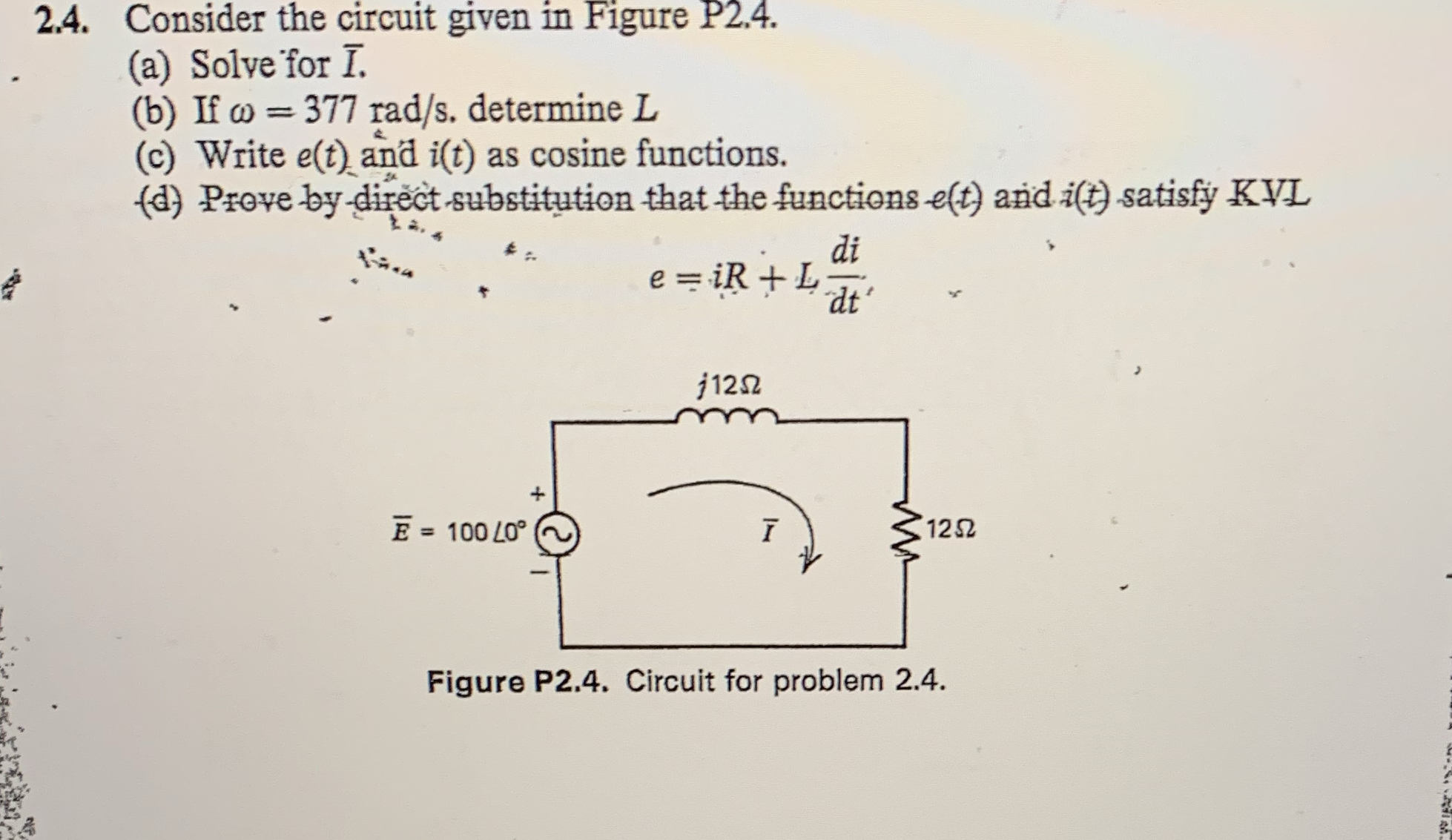 2.4. ﻿Consider the circuit given in Figure P2.4.(a) | Chegg.com