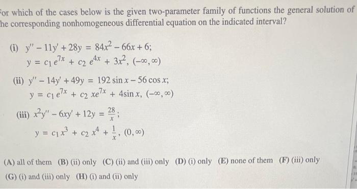 Solved or which of the cases below is the given | Chegg.com
