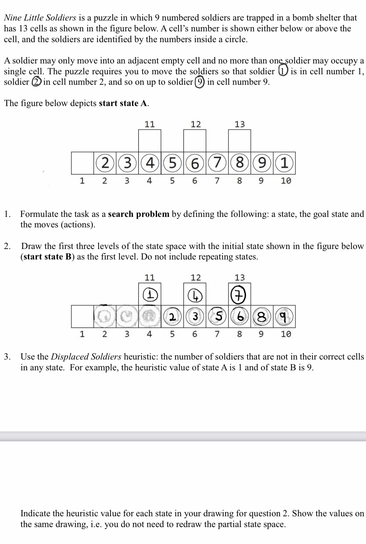Nine Little Soldiers is a puzzle in which 9 ﻿numbered | Chegg.com
