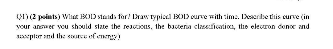 Solved Q1) (2 points) What BOD stands for? Draw typical BOD | Chegg.com