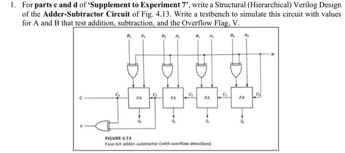 Solved 1. For parts c and d of 'Supplement to Experiment 7', | Chegg.com