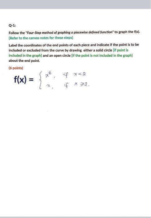 Solved Q-1: Follow the "Four-Step method of graphing a | Chegg.com