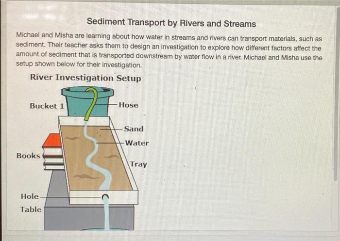 Solved Sediment Transport by Rivers and Streams Michael and | Chegg.com