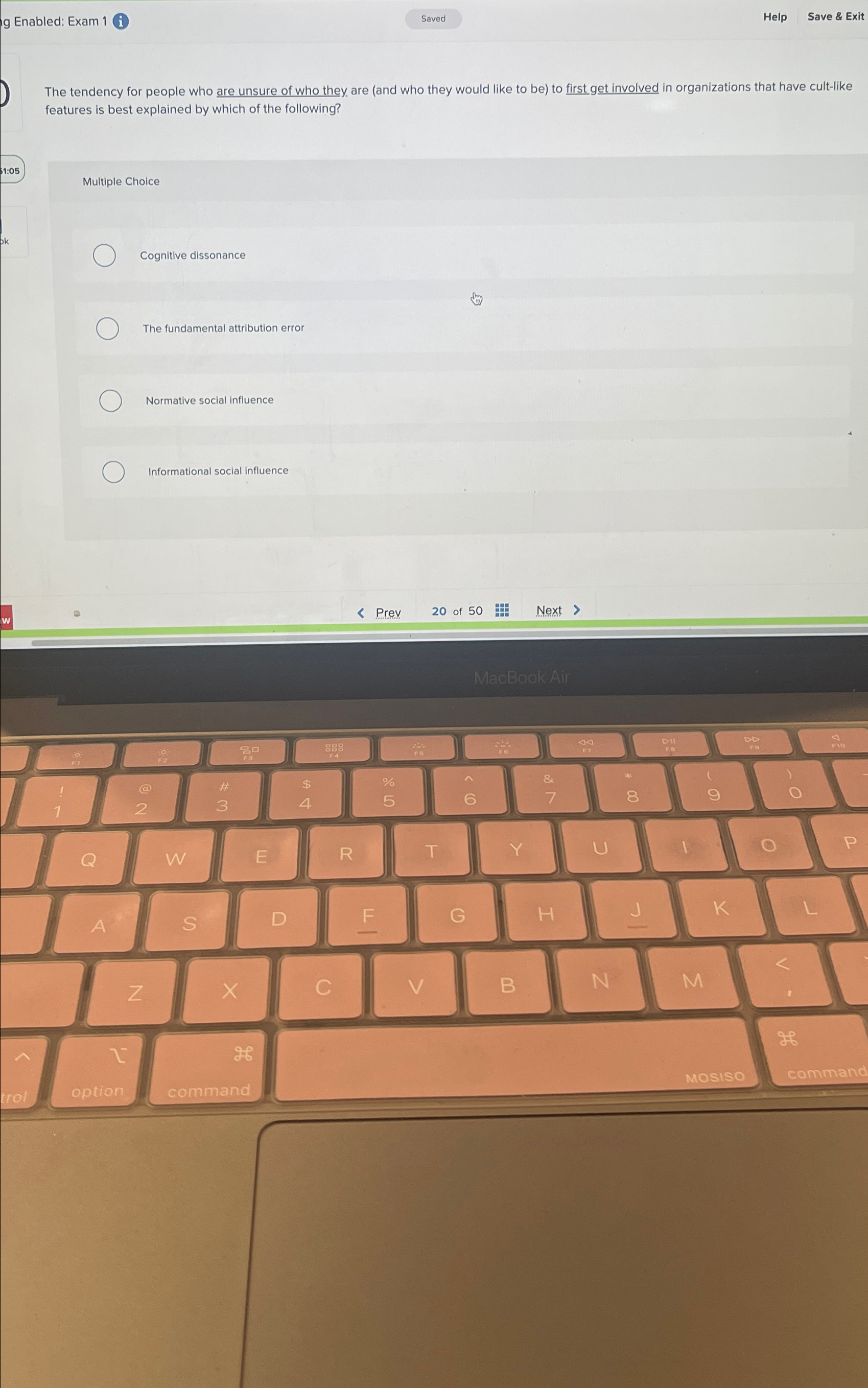 Solved I Enabled: Exam 1 (i)HelpSave & ExitThe tendency for | Chegg.com
