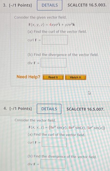 Solved 3. [-/1 Points] DETAILS SCALCET8 16.5.003. Consider | Chegg.com