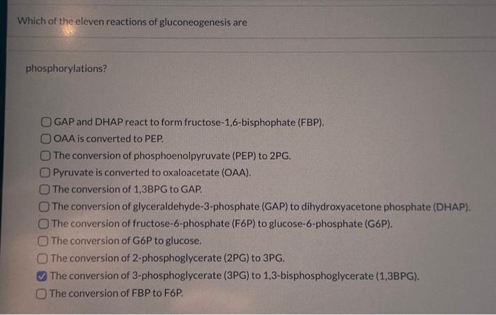Solved carboxylations? The conversion of G6P to glucose. OAA | Chegg.com