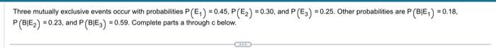 Solved pute P(E3∣B)⋅(.) Round to four decimal places as | Chegg.com