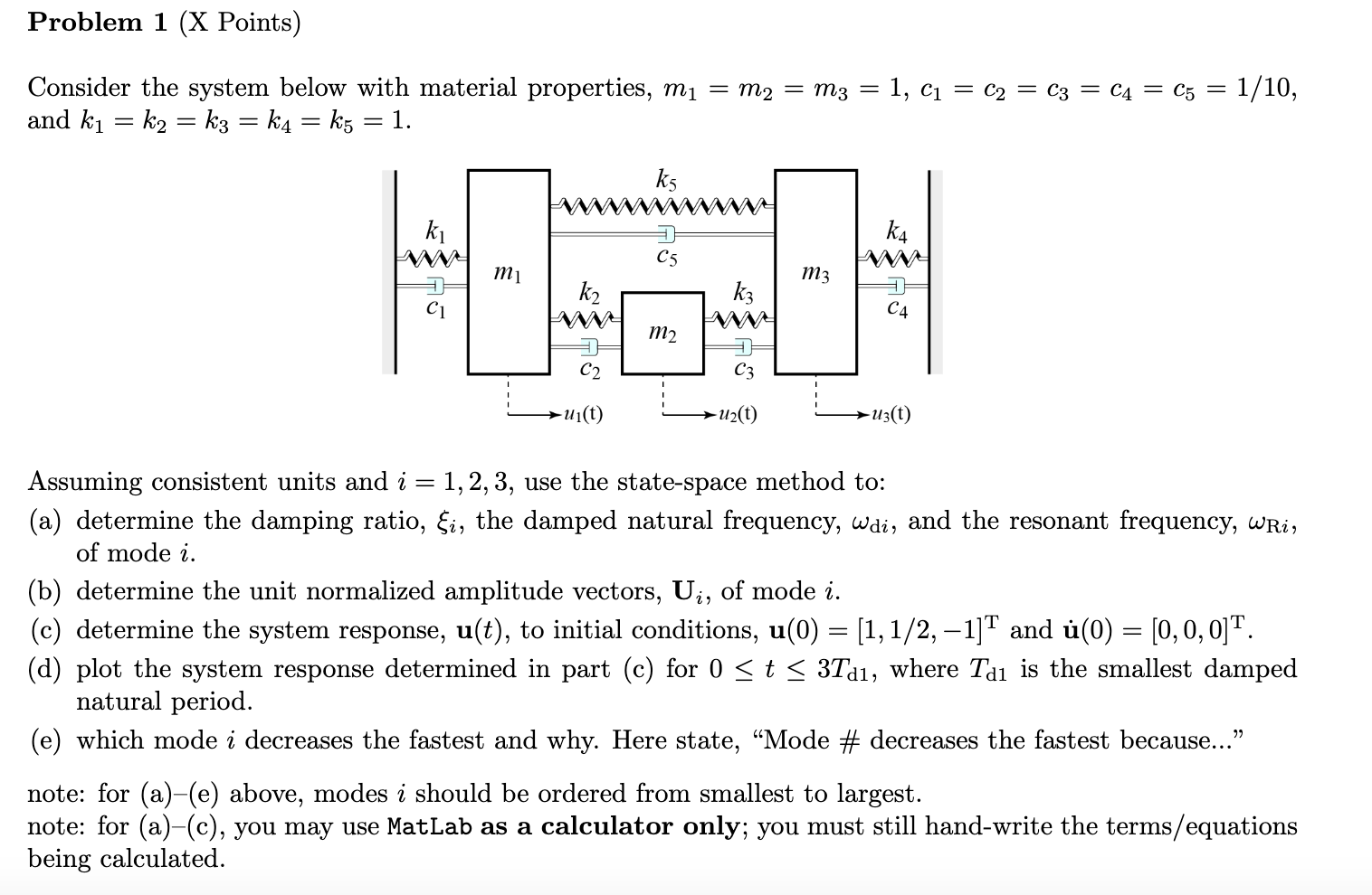 Solved Problem 1 (X Points)Consider the system below with | Chegg.com