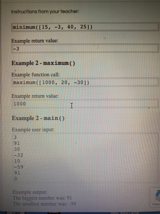 (Solved) : Instructions Teacher Question Write Function Called Minimum ... (Solved) : Instructions Teacher Question Write Function Called Minimum ...