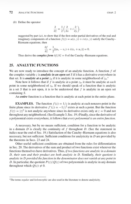 Solved Question 4. A complex function is said to be entire | Chegg.com