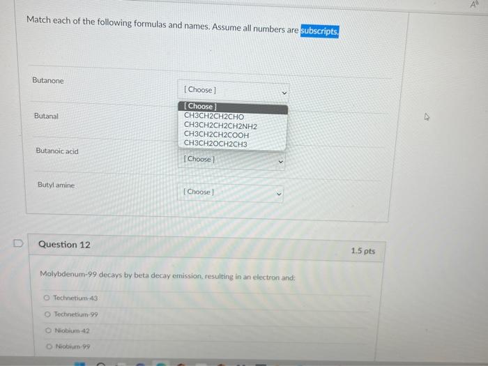 Solved Match each of the following formulas and names. | Chegg.com
