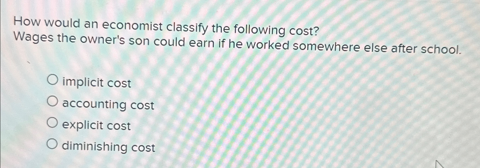 Solved How would an economist classify the following | Chegg.com