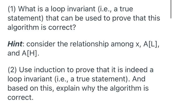 Solved Problem 1 The Binarysearch Algorithm Takes As Input A 7519