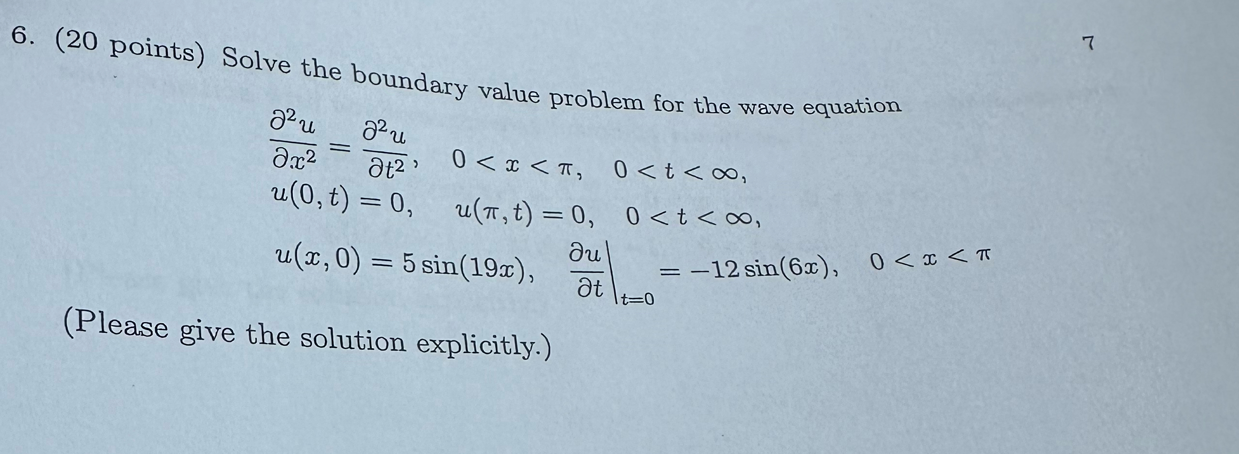 Solved (20 ﻿points) ﻿Solve the boundary value problem for | Chegg.com