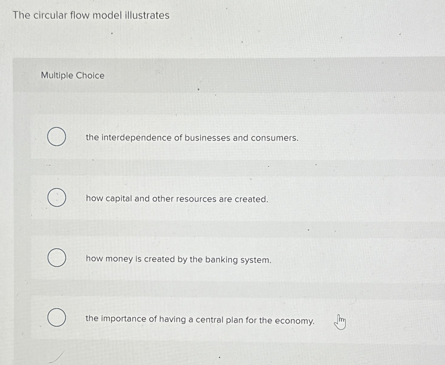 Solved The circular flow model illustratesMultiple Choicethe | Chegg.com