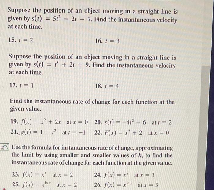 Solved Suppose the position of an object moving in a | Chegg.com