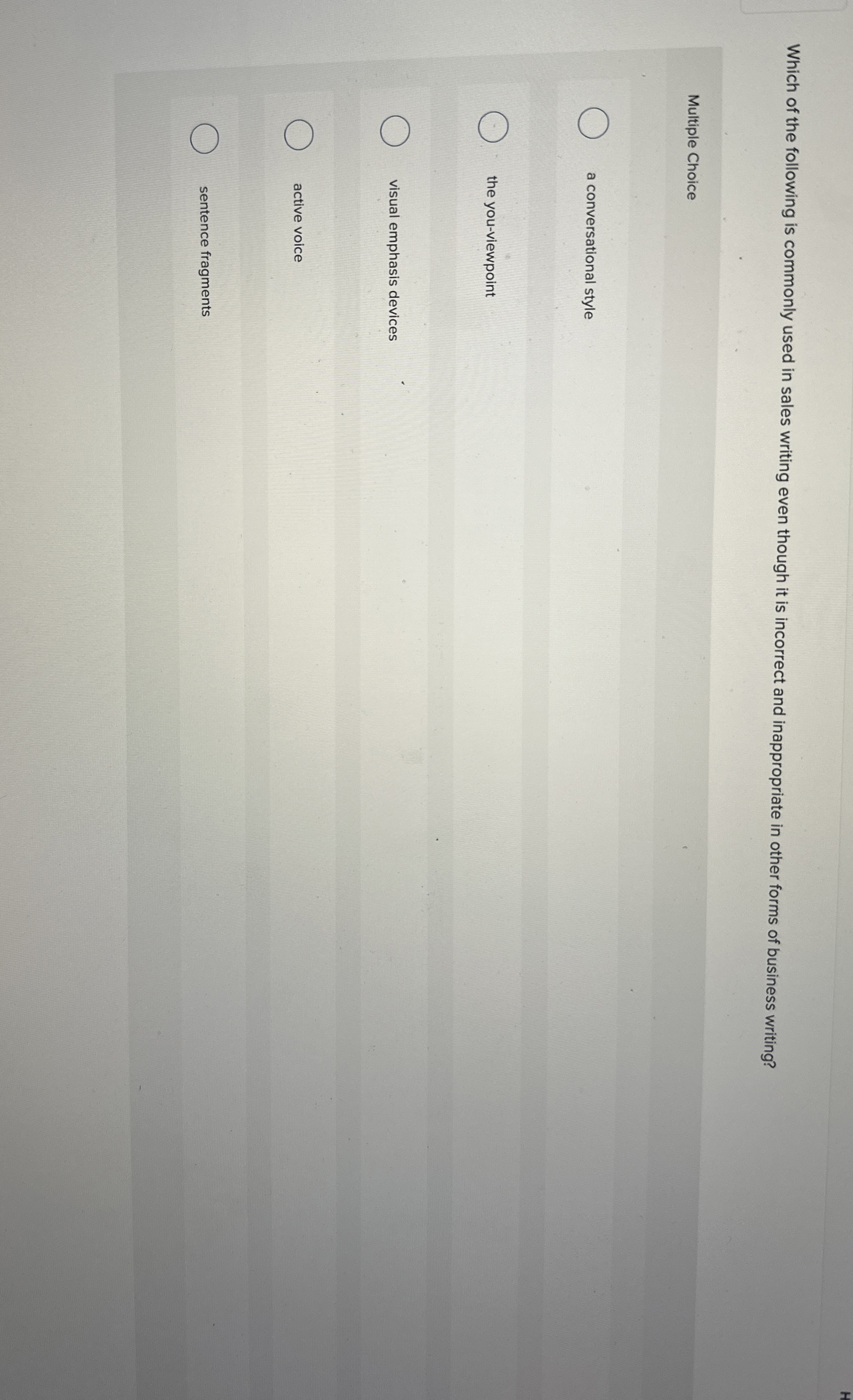 Solved Which of the following is commonly used in sales | Chegg.com