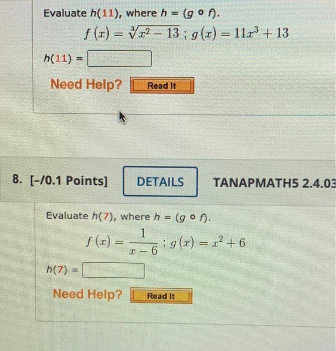 Solved Find the rules for the composite functions fog and | Chegg.com