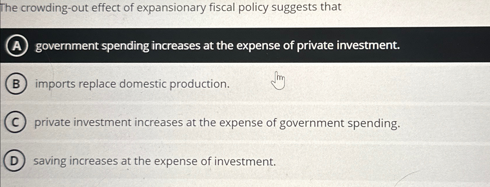 Solved The crowding-out effect of expansionary fiscal policy | Chegg.com