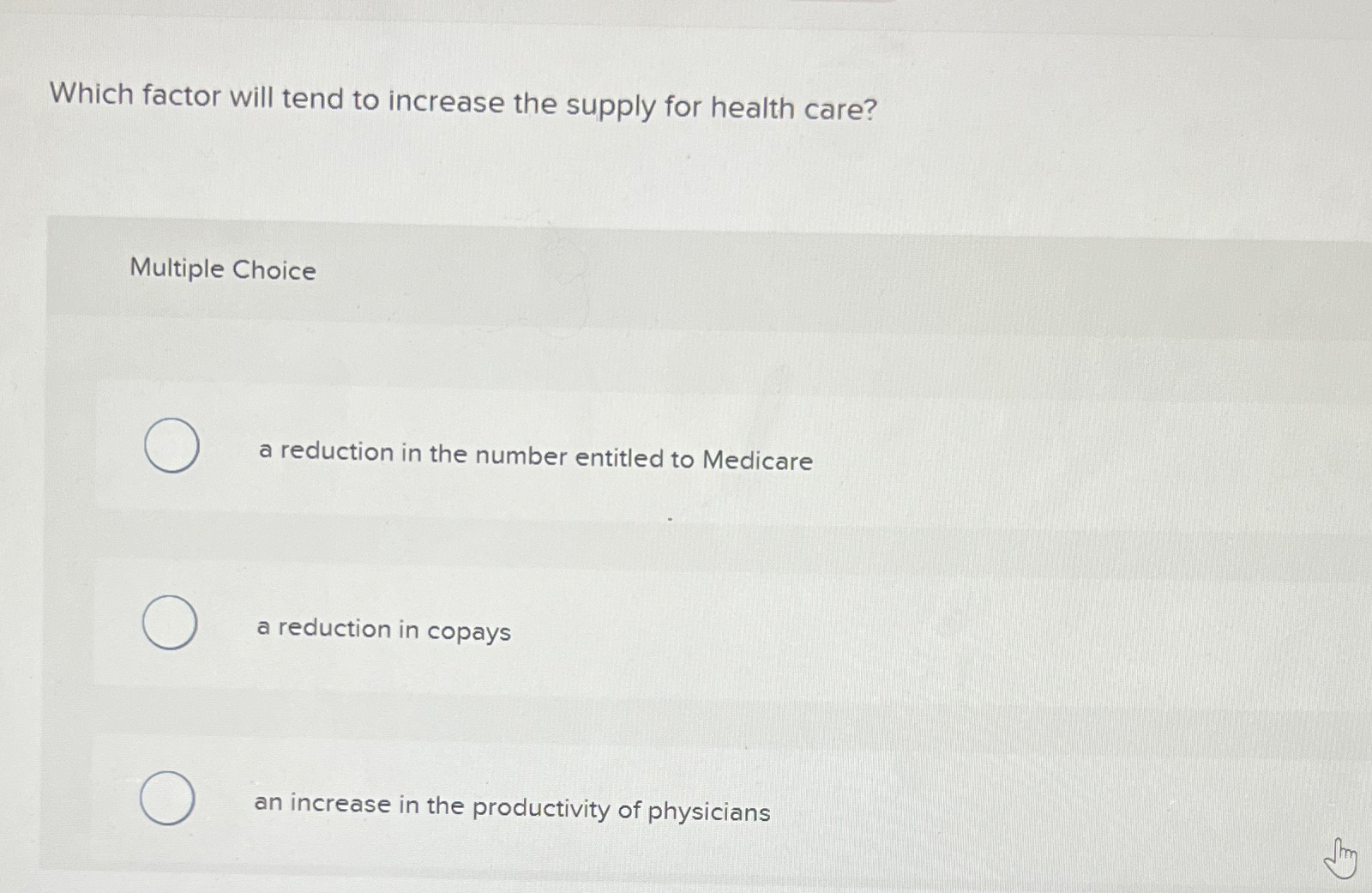 Solved Which factor will tend to increase the supply for | Chegg.com