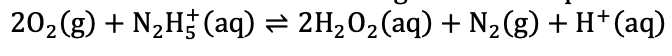 Solved 2O2(g)+N2H5+(aq)⇌2H2O2(aq)+N2(g)+H+(aq)WRITE HALF | Chegg.com