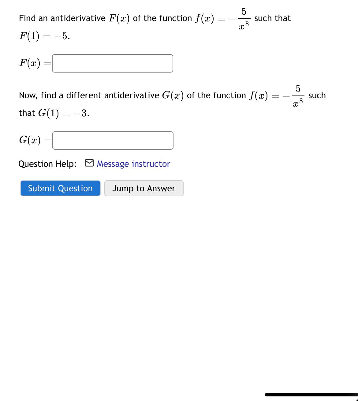 Solved Find an antiderivative F(x) ﻿of the function | Chegg.com