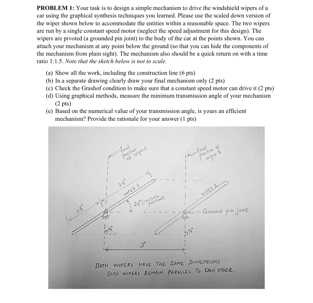 PROBLEM 1: Your task is to design a simple mechanism | Chegg.com