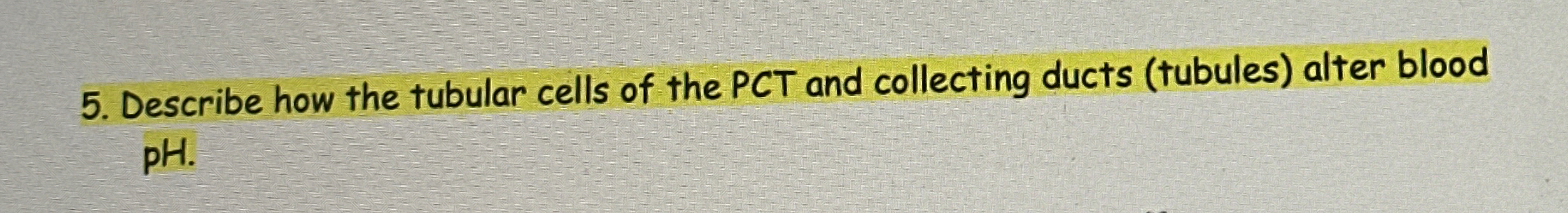 Solved Describe how the tubular cells of the PCT and | Chegg.com