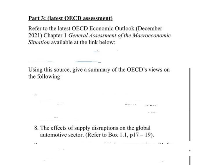 Solved Part 3: (latest OECD assessment) Refer to the latest | Chegg.com