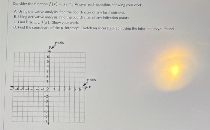 Solved Consider the function f (x)= xe. Answer each | Chegg.com