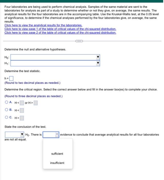 Solved Analytical Results of Chemical AnalysesFour | Chegg.com