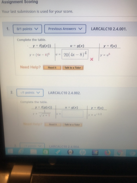 Solved Assignment Scoring Your last submission is used for | Chegg.com