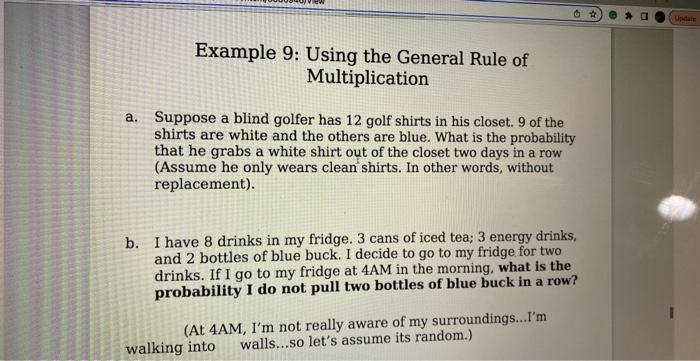 Solved Example 9: Using the General Rule of Multiplication | Chegg.com Solved Example 9: Using the General Rule of Multiplication | Chegg.com
